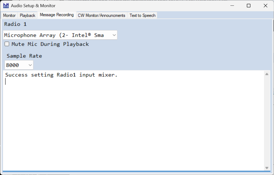 Audio Setup Window – N1MM Logger Plus